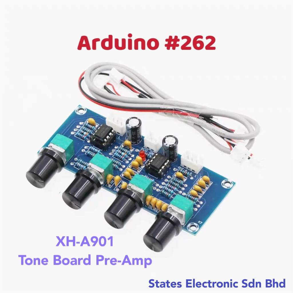Arduino#262 XH-A901 NE5532 Tone Board Pre-Amp with Treble Bass Volume Adjustment Tone Controller ...