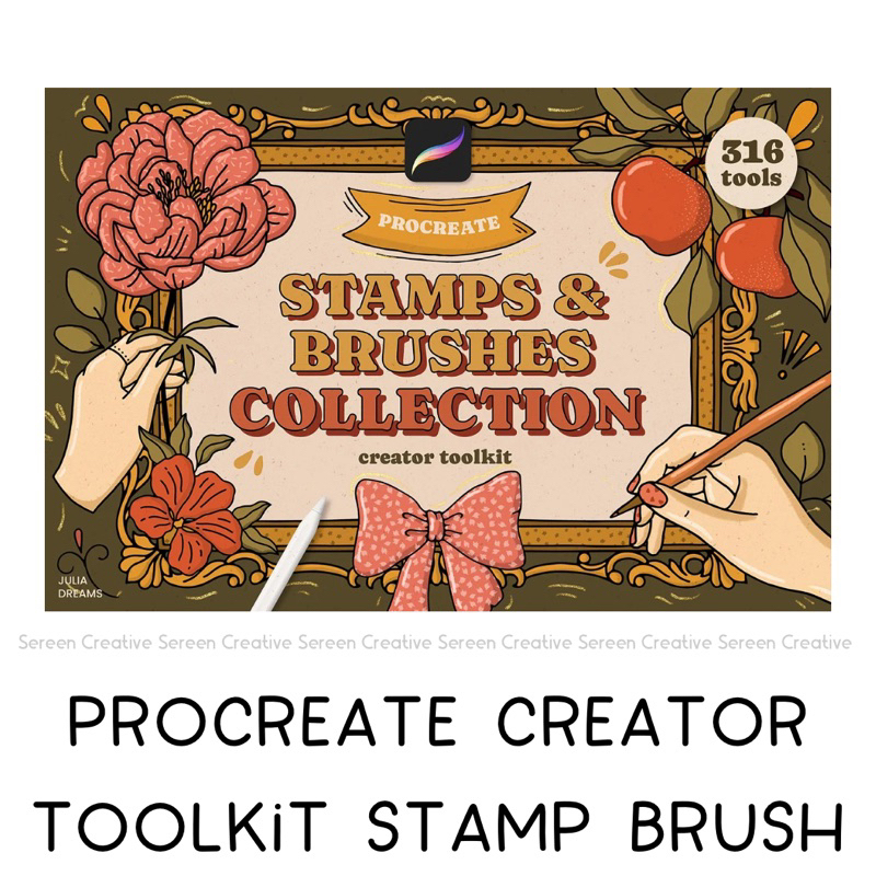 P748 Procreate Stamps Brushes Collection Creator Toolkit by Julia ...