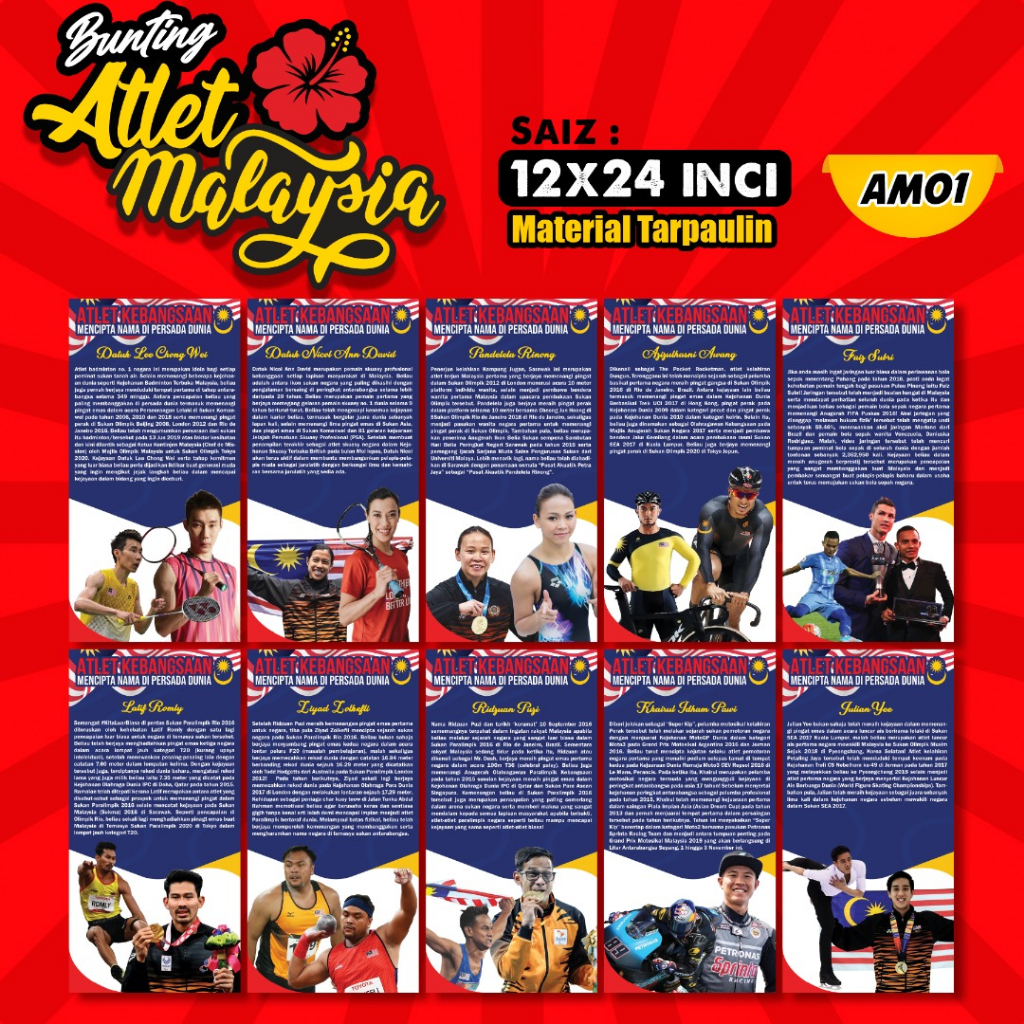 Banner Set Tokoh Sukan (Atlet) Malaysia | Shopee Malaysia