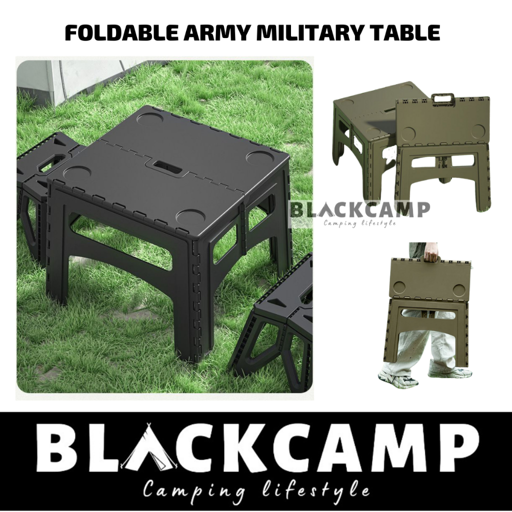 Camping Foldable Table Army Military Style Folding Portable Stool Chair ...