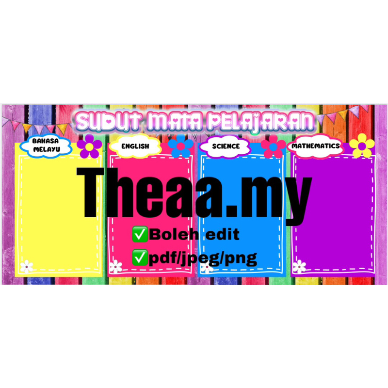 Sudut Mata Pelajaran/Papan Kenyataan/Papan Notis Kelas/Hiasan Kelas ...