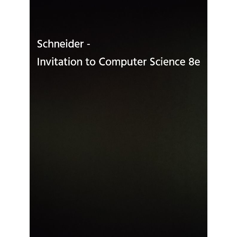 Invitation to Computer Science 8th Asia Edition - Schneider | Shopee ...