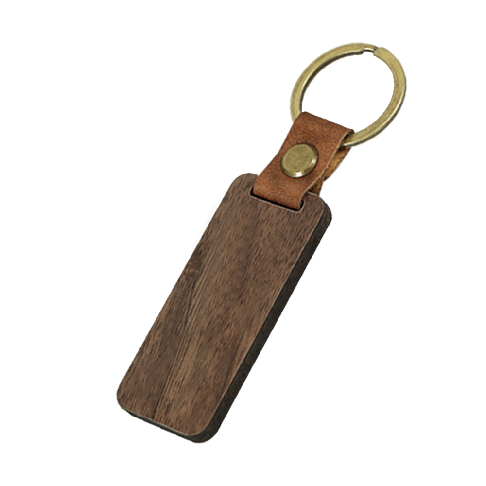 Personalised Wooden Keychain with Leather Strap | Gantungan Kunci Kayu ...