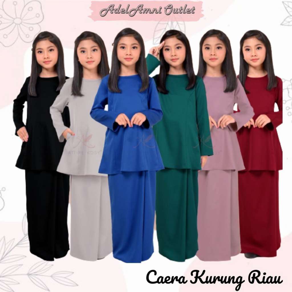 Baju Kurung Raya Riau Caera Sedondon Budak - Black/Smokey Purple/Teal ...