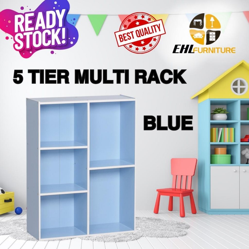 EHL FURNITURE - DIY 5 Tier High Quality Colorful Rack Book Shelf / Rak ...