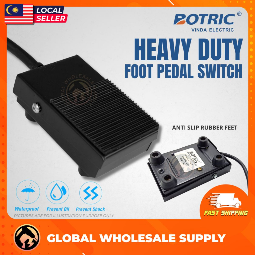 [READY STOCK] BOTRIC Heavy Duty Momentary Foot Pedal Switch Metal ...