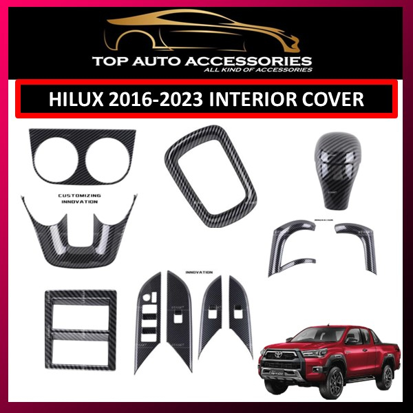 HILUX REVO, ROCCO INTERIOR COVER CARBON FIBER GARNISH, STEERING, GEAR ...