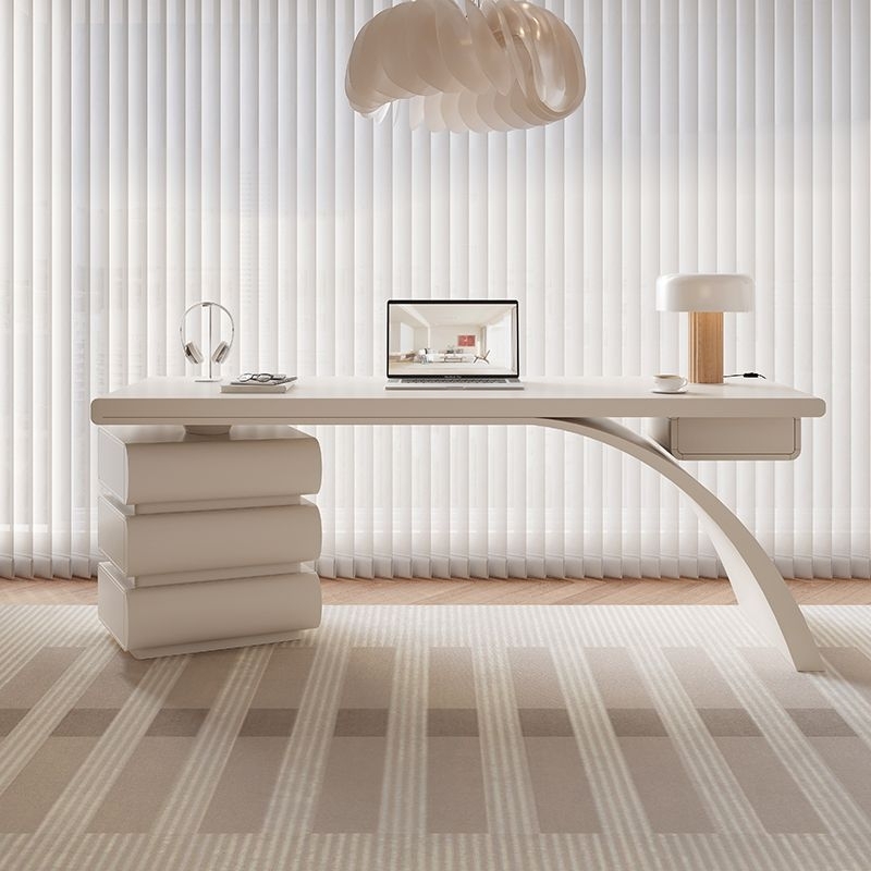 Cream style desk small apartment home French light luxury modern simple ...