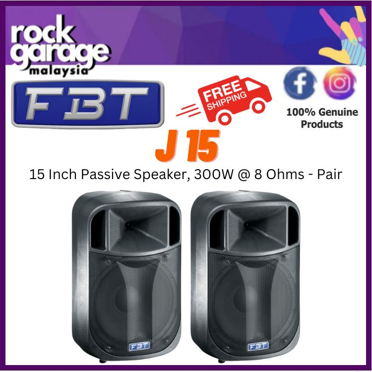 FBT J15 15 Inch Passive Speaker, 300W @ 8 Ohms - Each/Pair ( J 15 / J-15 / FBT ) | Shopee Malaysia