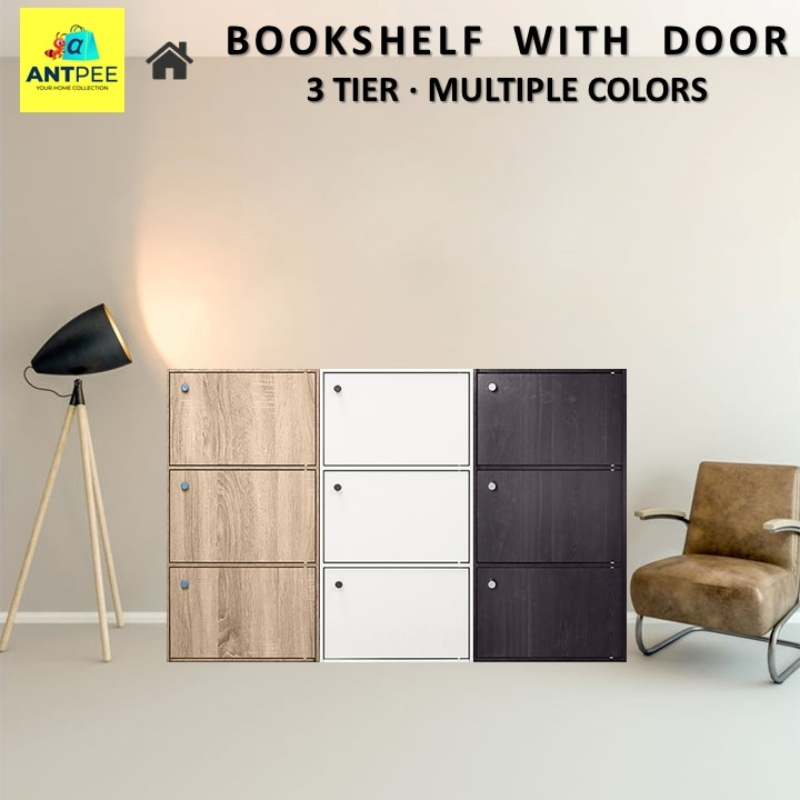 𝐀𝐍𝐓𝑃𝐸𝐸 𝟑 𝐓𝐢𝐞𝐫 𝐁𝐨𝐨𝐤𝐬𝐡𝐞𝐥𝐟 𝐖𝐢𝐭𝐡 𝐃𝐨𝐨𝐫 🐜 Multipurpose Shelf Rak Buku 3 ...