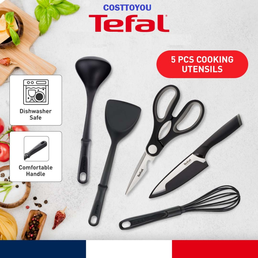 Tefal Kitchenware 5 Pcs Set (Chef Knife 15cm + Kitchen Shears 21cm ...
