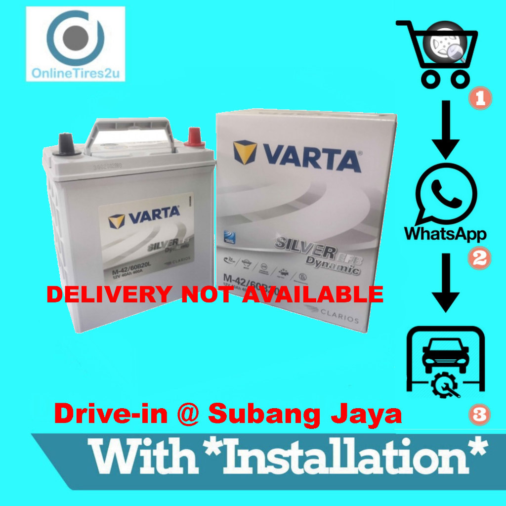VARTA Car Battery - M42R (EFB 60B20R) (With Installation) | Shopee Malaysia