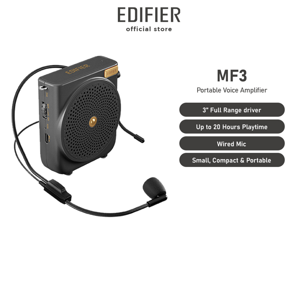 Edifier MF3 - Portable Voice Amplifier | 20hrs Playtime | AUX In and ...
