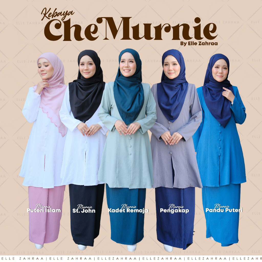 ELLEZAHRAA CHE MURNIE KEBARUNG UNIFORM CIKGU IRONLESS MUSLIMAH UNIFORM ...