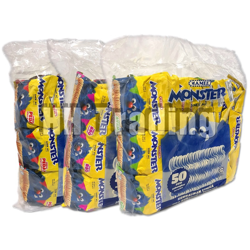 25g x 30’s MAMEE MONSTER SNEK MI [CHICKEN / BBQ / SPICY] | Shopee Malaysia