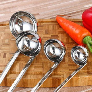 Stainless Steel Soup Ladle with Hook Serving Spoon Thick Big Ladles ...