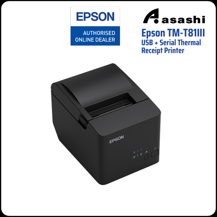 Epson TM-T81III USB + Serial Thermal Receipt Printer (Grey) | Shopee ...
