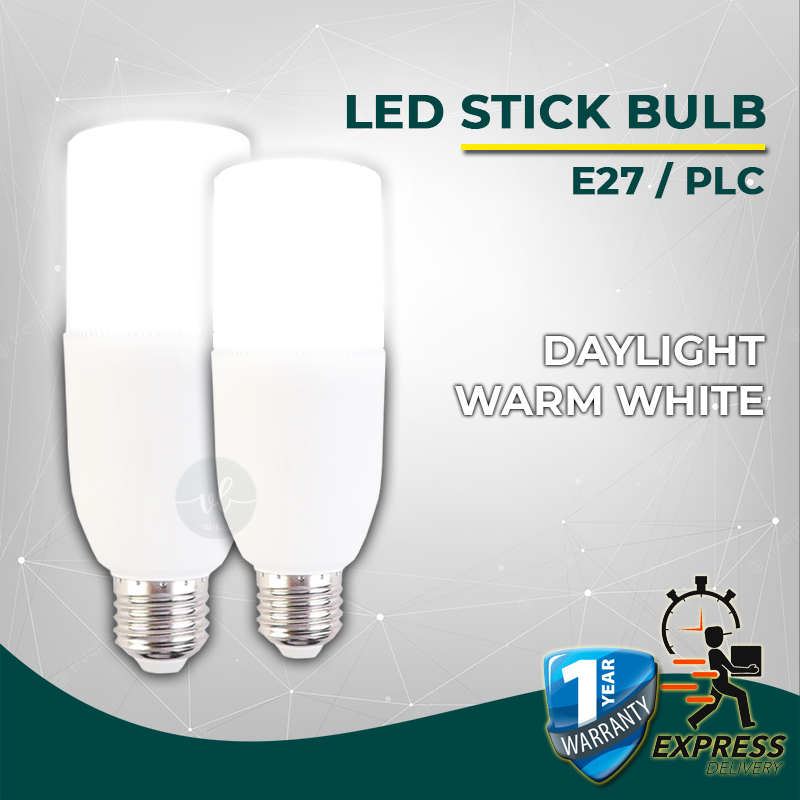 💡LED Stick Bulb 5W | 12W | 15W | 20W 6500K E27 | E14 | PLC Mentol LED Rumah Putih Energy Saving ...