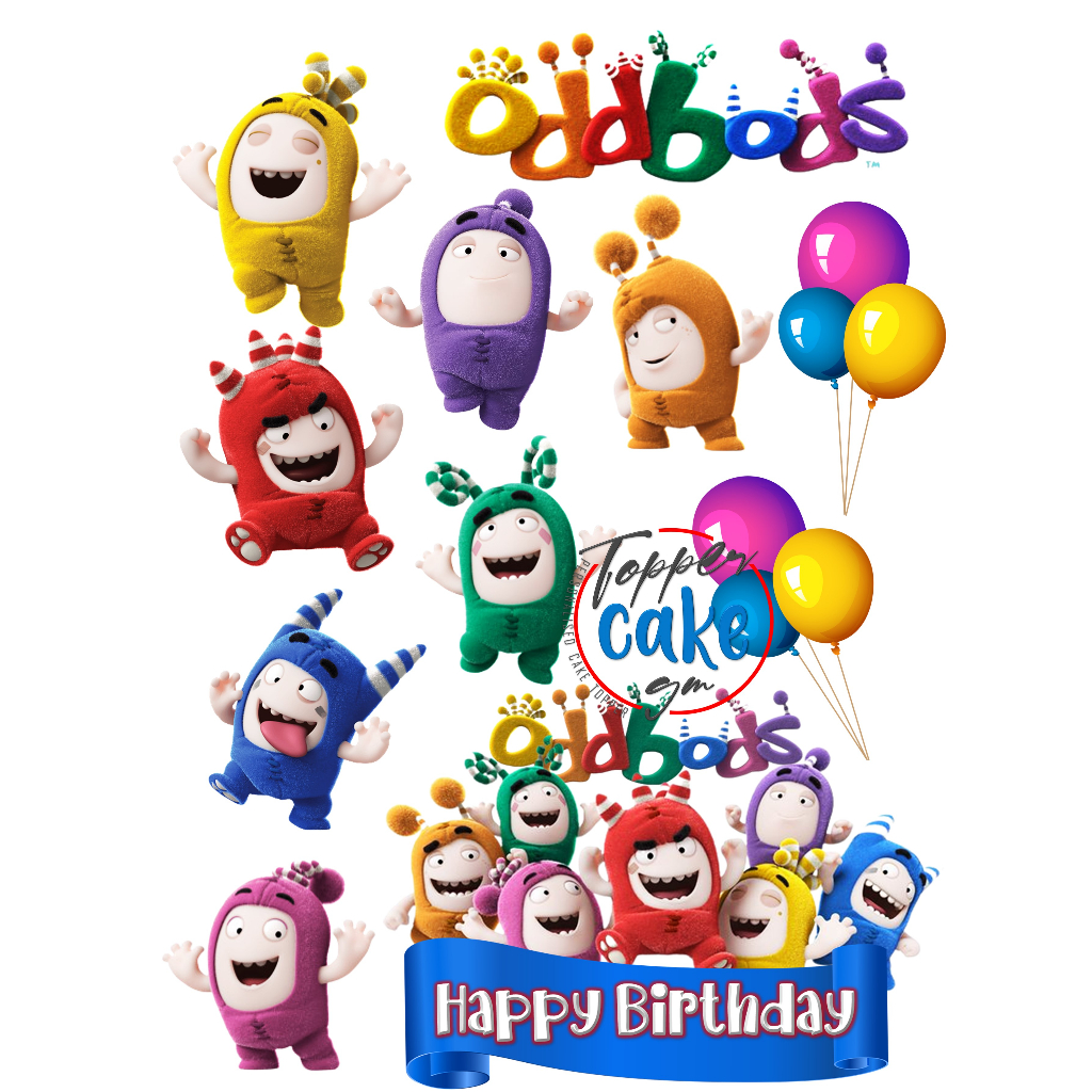 ODDBODS Topper Cake (CUSTOM NAME) | Shopee Malaysia