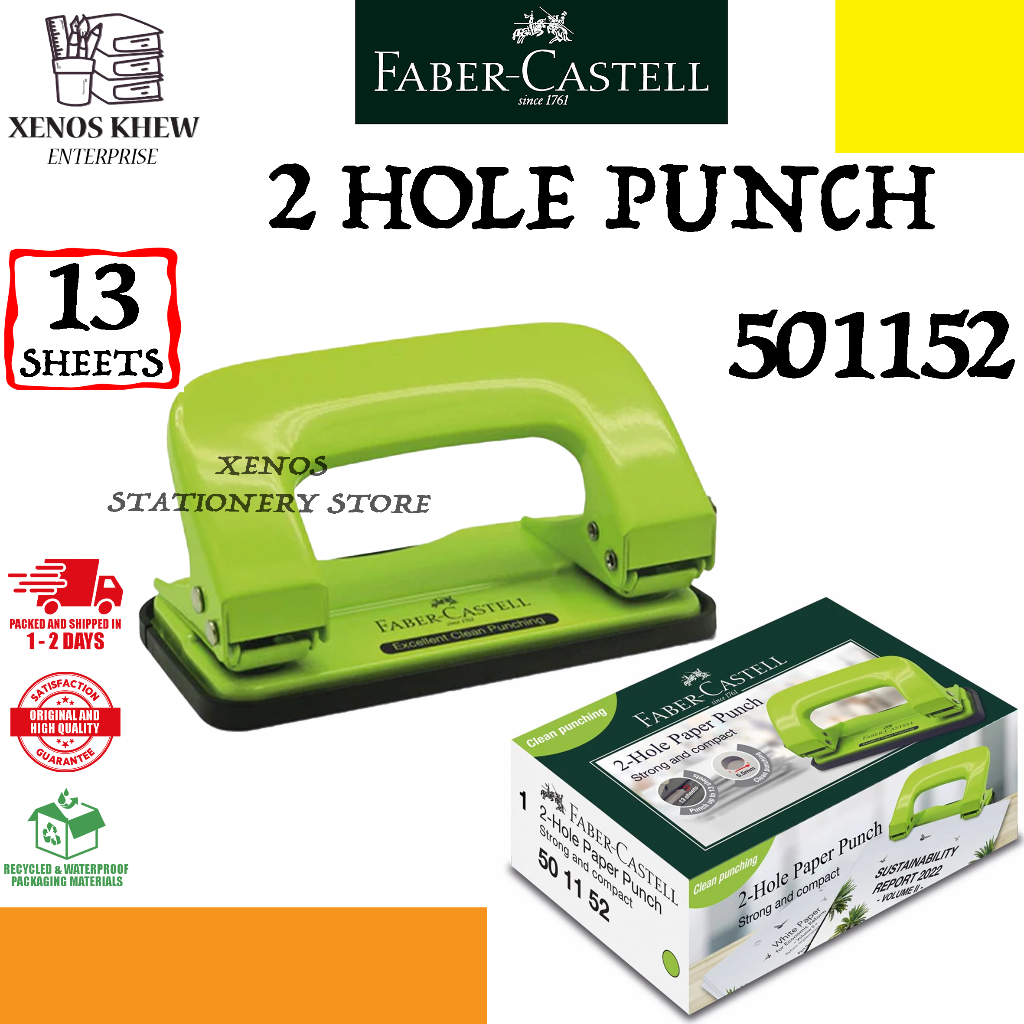 FABER-CASTELL 501152 PAPER PUNCHER FABER CASTELL TWO HOLES PUNCH 2 HOLE PUNCH (READY STOCK/ 100% ...