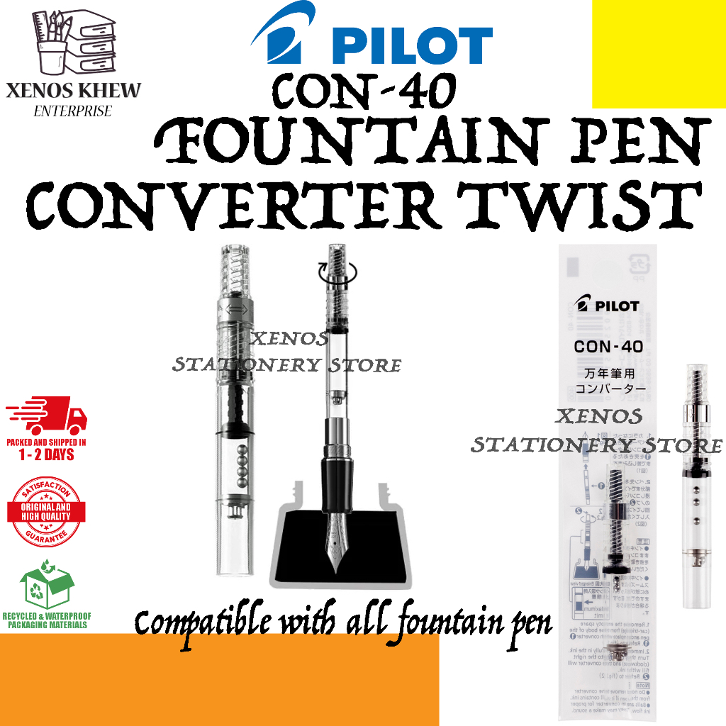 PILOT PEN FOUNTAIN PEN INK CONVERTER CON40 / PILOT CON40 FOUNTAIN PEN ...