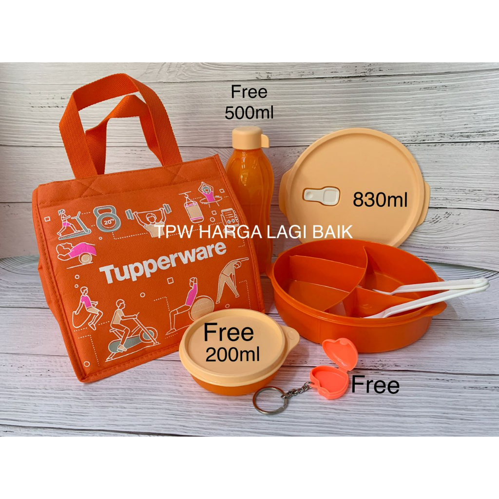 Tupperware Fit To Go Lunch Set with Bag / Twin Duo Lunch Set / Bekal ...