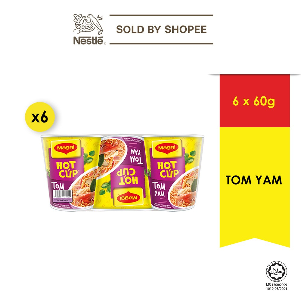 MAGGI Hot Cup Tom Yam 60g x 6 Cups (Halal) | Shopee Malaysia