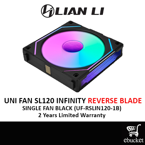 LIAN LI UNI FAN SL120 120mm INFINITY REVERSE BLADE SINGLE PACK CASING ...