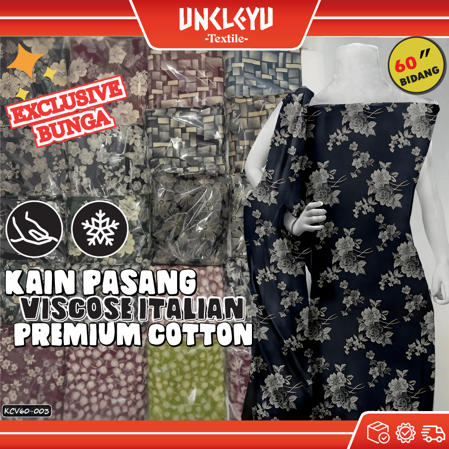 Cotton Viscose Exclusive Design Corak Bunga/Kain Pasang Premium Cotton ...