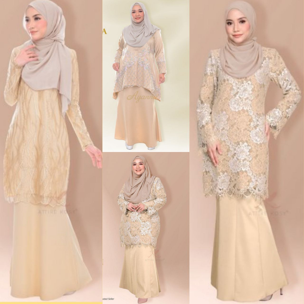 🌹BAJU KURUNG WANITA NUDE COLOR 🌹 Baju Kurung Lace Plus Size XS(34)-10XL(60) Muslimah Fesyen Baju ...