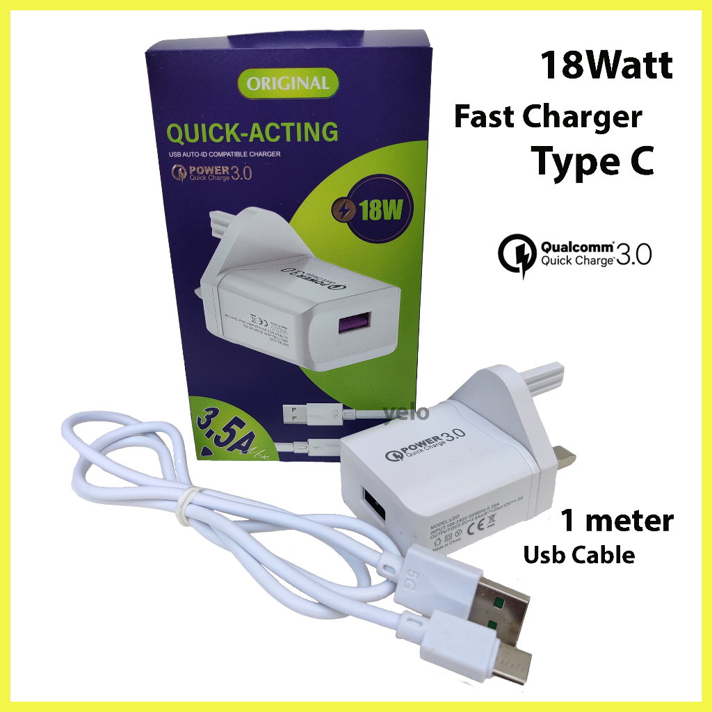 Quick Charge 9V/2A 18W Adapter With 2A Type C Usb Compatible For Huawei ...