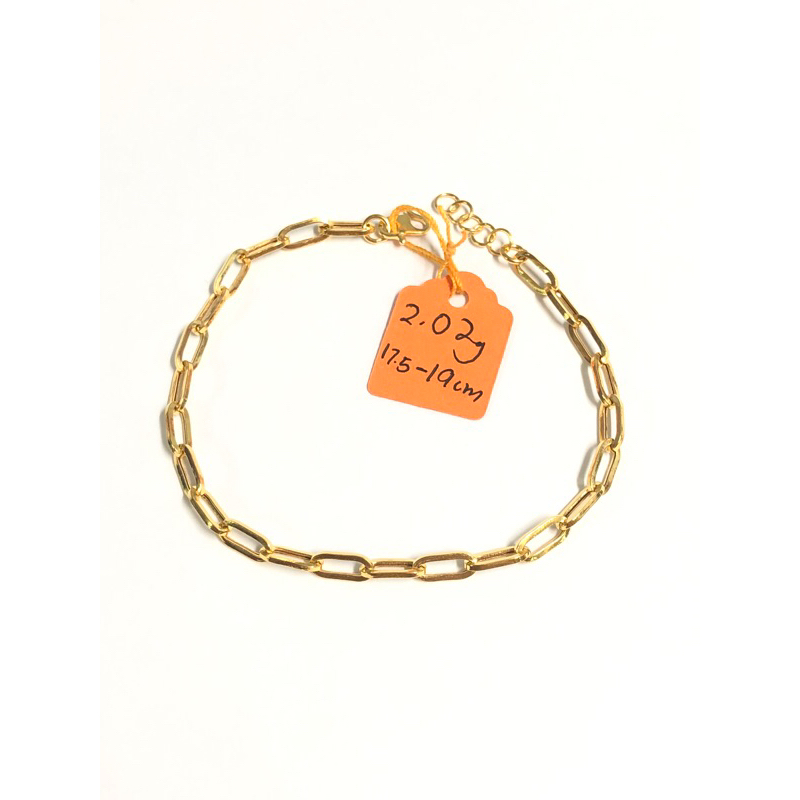 Yee Chin Emas 916 Rantai Tangan Sauh Kosong Design Gantung Love ...