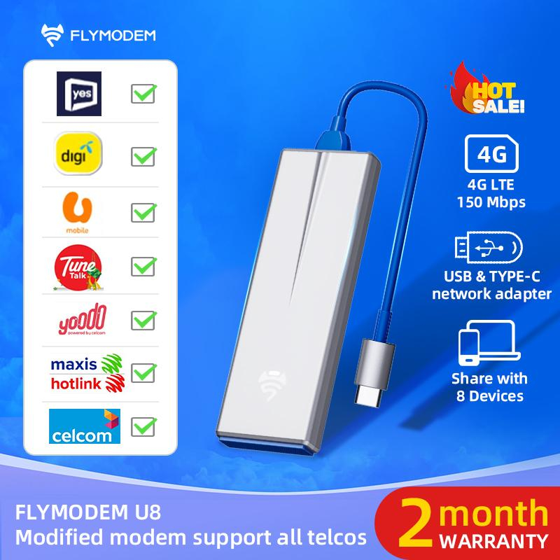 FLYMODEM U8 MODIFIED MODEM USB/TYPE-C DONGLE - NOT EAT HOTSPOT-CONNECT ...