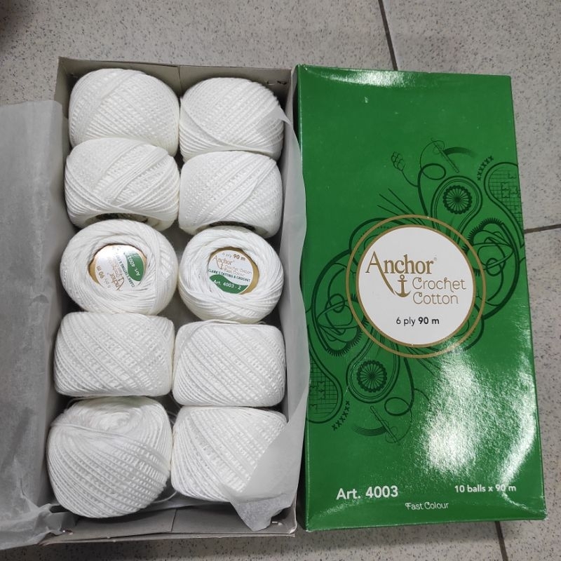 Anchor Crochet Cotton 10 biji size 2, 8 & 10 | Shopee Malaysia