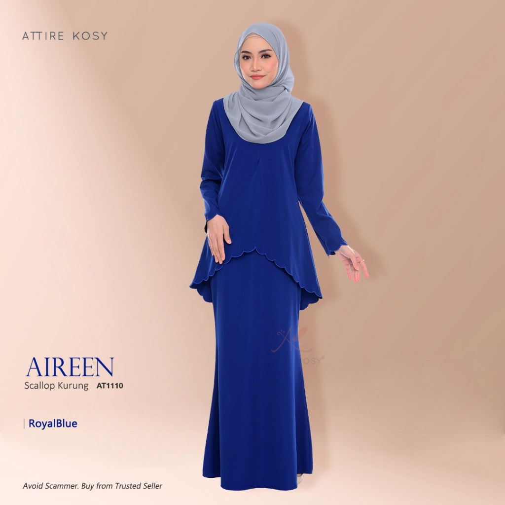 Baju Raya 2024 Royal Blue Combo Perempuan Sedondon Family Ayanna Kurung ...