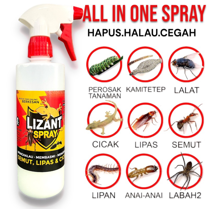 Lizant Insect Ant Lizard Repellent / Killer Spray Cicak Killer Serangga ...