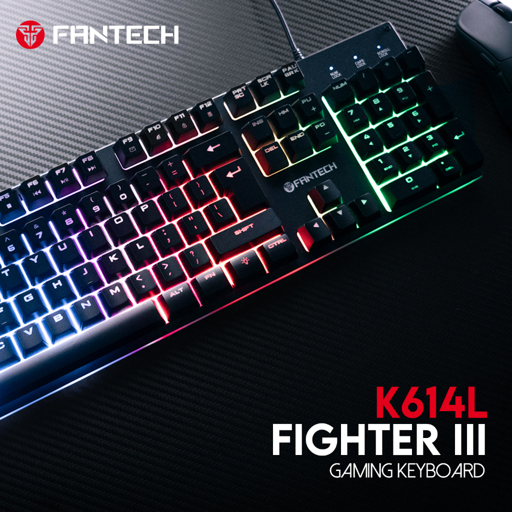 💯FANTECH K613 / K613L / K614L (New Model) FIGHTER TKL III Aluminium Alloy GAMING KEYBOARD ...