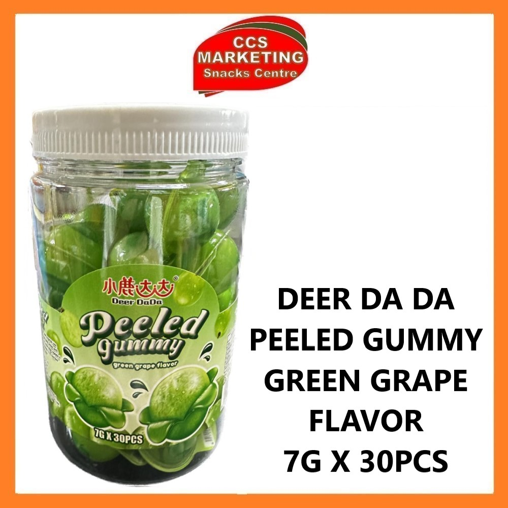 CCS Deer Da Da Peeled Gummy Green Grape Flavor ( 7g x 30pcs ) | Shopee ...