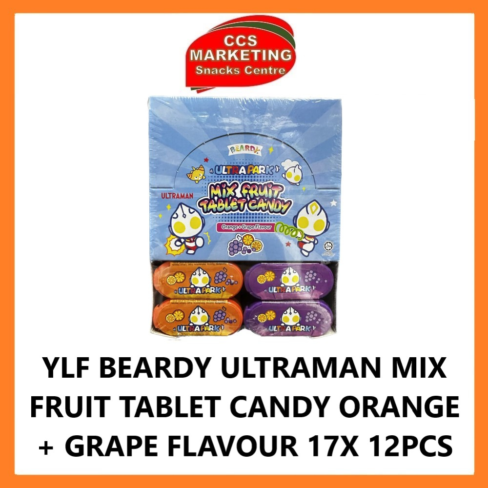CCS YLF Beardy Ultraman Mix Fruit Tablet Candy Orange + Grape Flavour ...
