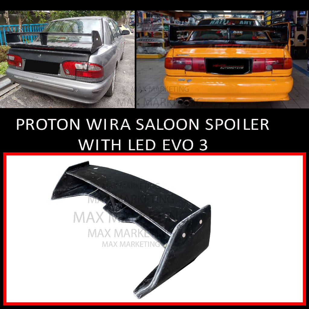 PROTON WIRA SALOON SPOILER WITH LED (E3) (FIBER) | Shopee Malaysia