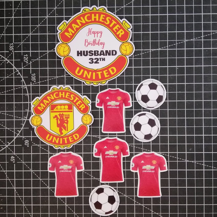 [CUSTOM NAME] Happy Birthday Cake Topper Manchester United MU ...