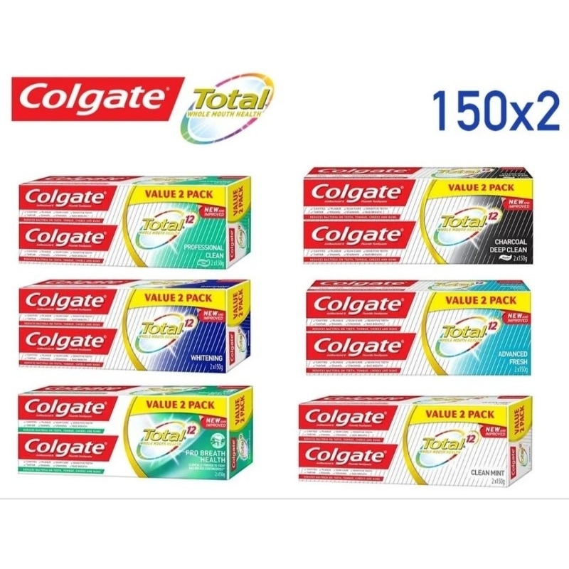 COLGATE Total Professional Whitening Toothpaste 2x150g | Shopee Malaysia
