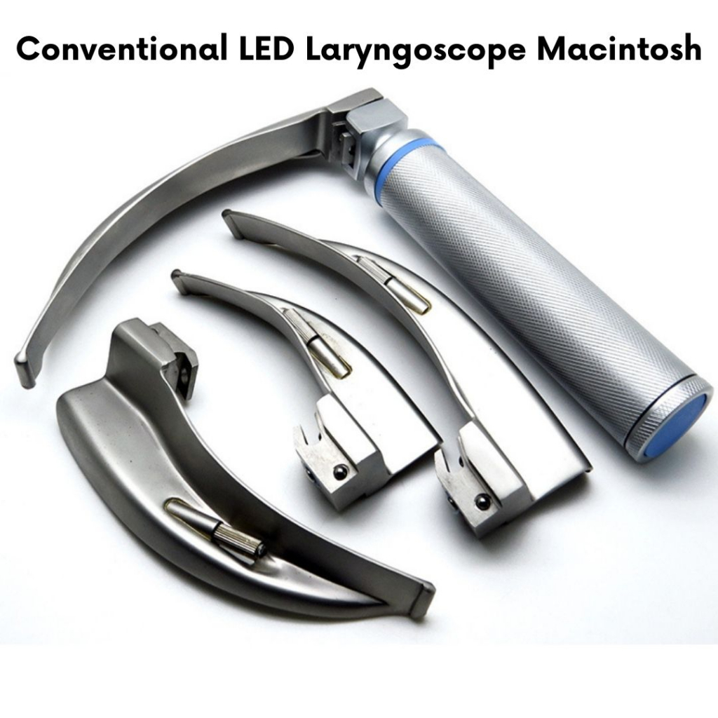 Macintosh Laryngoscope Set Conventional LED Type With 4 Curved Blades ...