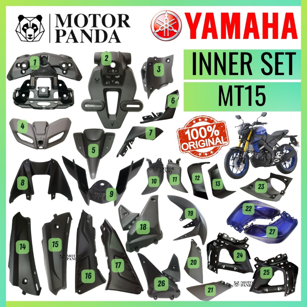 MT-15 MT15 VVA INNER SET COVER PART HITAM BLACK KAVER METER PANEL SIDE ...