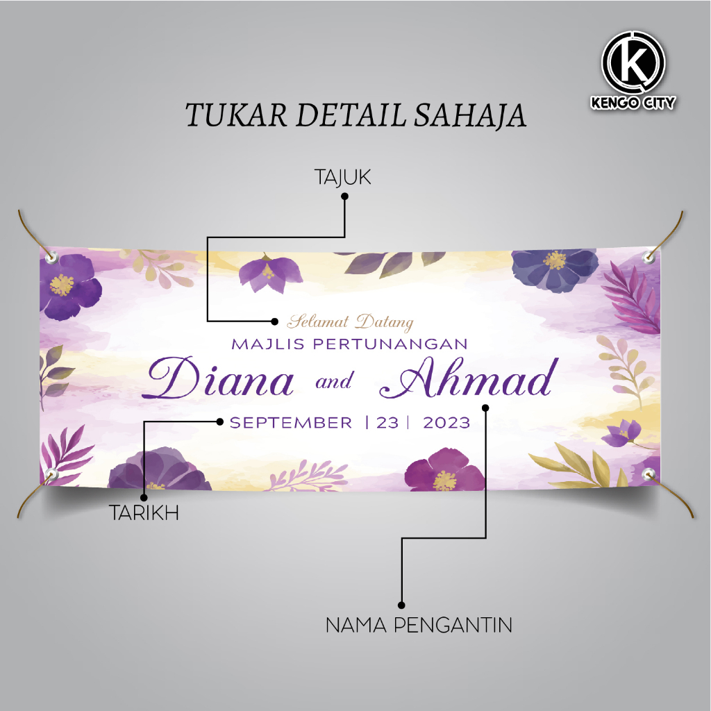 Banner kahwin - Wedding Banner - Murah - Majlis Perkahwinan - Majlis ...