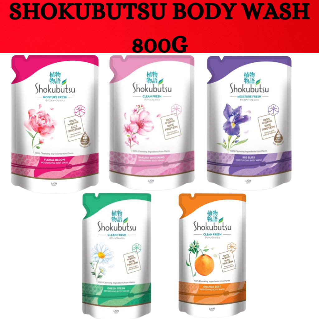 SHOKUBUTSU BODY WASH REFILL PACK 800G | Shopee Malaysia