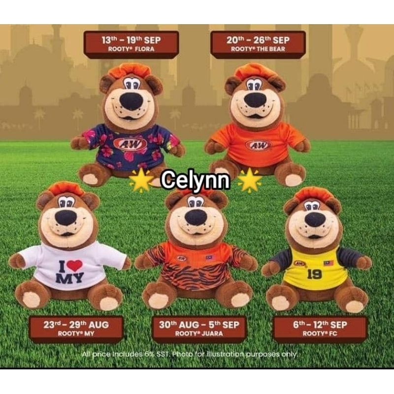 A&W Rooty Bears Rooty MY Rooty Juara Rooty FC Rooty Flora 60th ...