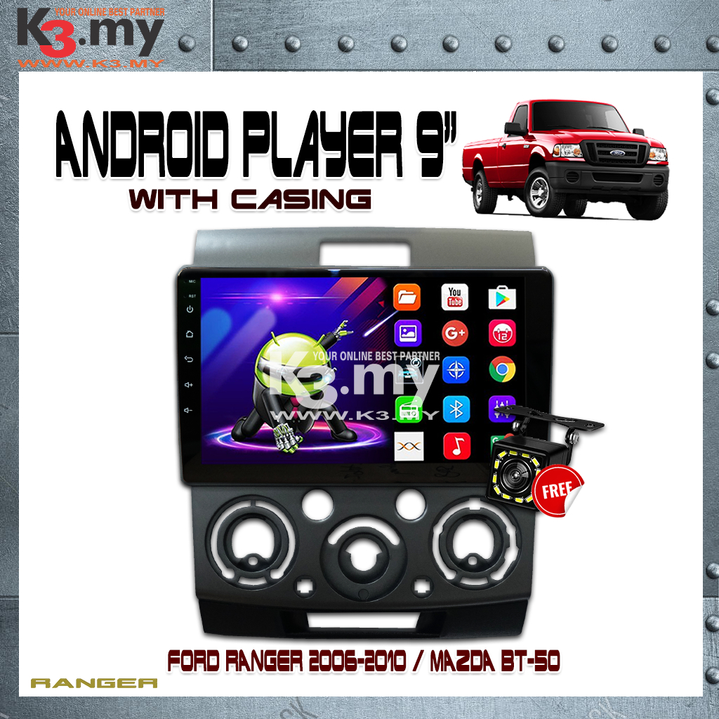 Ford Ranger 2006-2010 / Mazda BT-50 9''Android Player GPS Waze + Casing ...
