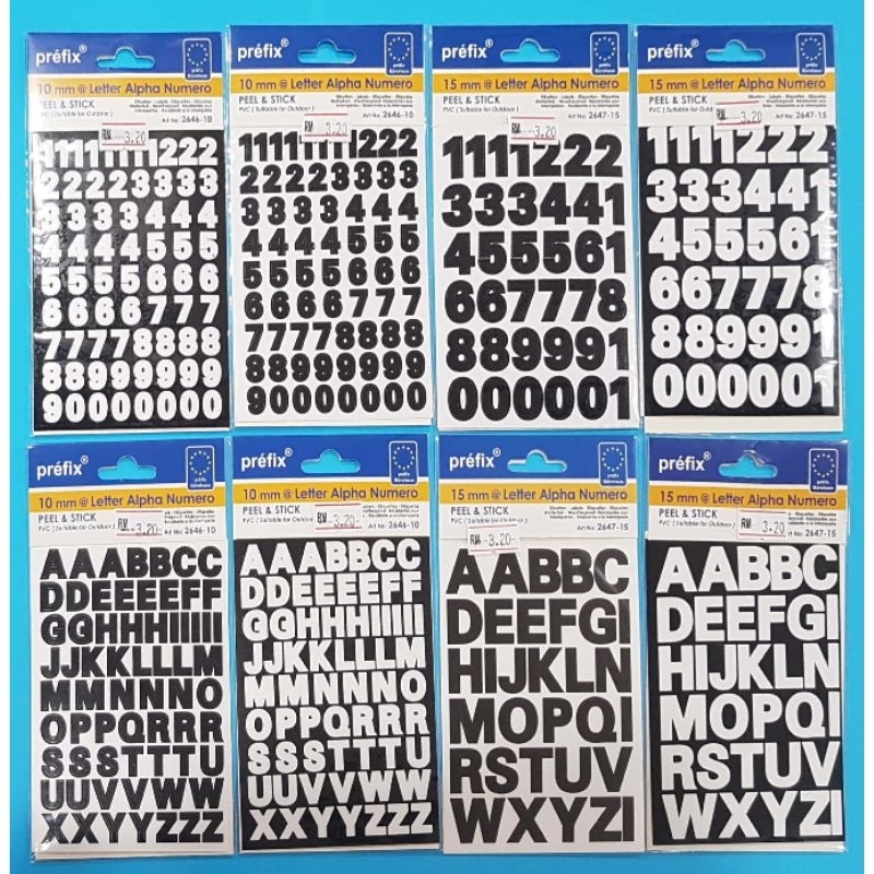 [Cactus] Letter Alpha Numero Sticker Number & Alphabet 10 / 15mm ...