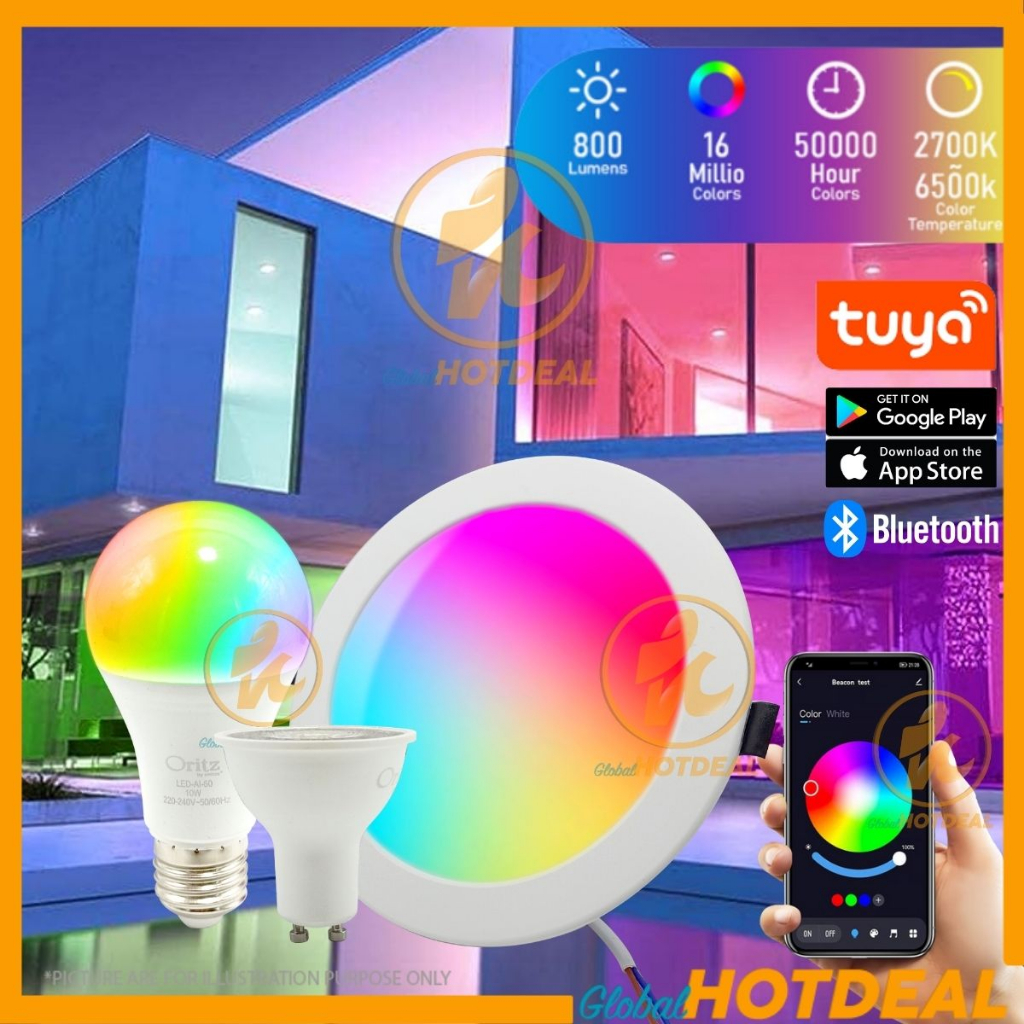 SMART LIGHTHING Wifi LED Downlight E27 Bulb Lampu Wifi Ceiling ...